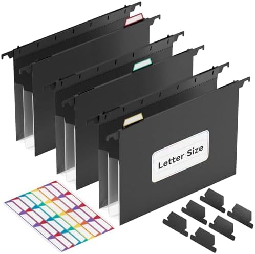 Extra Capacity Plastic Hanging File Folders, 3 Pack Reinforced ...