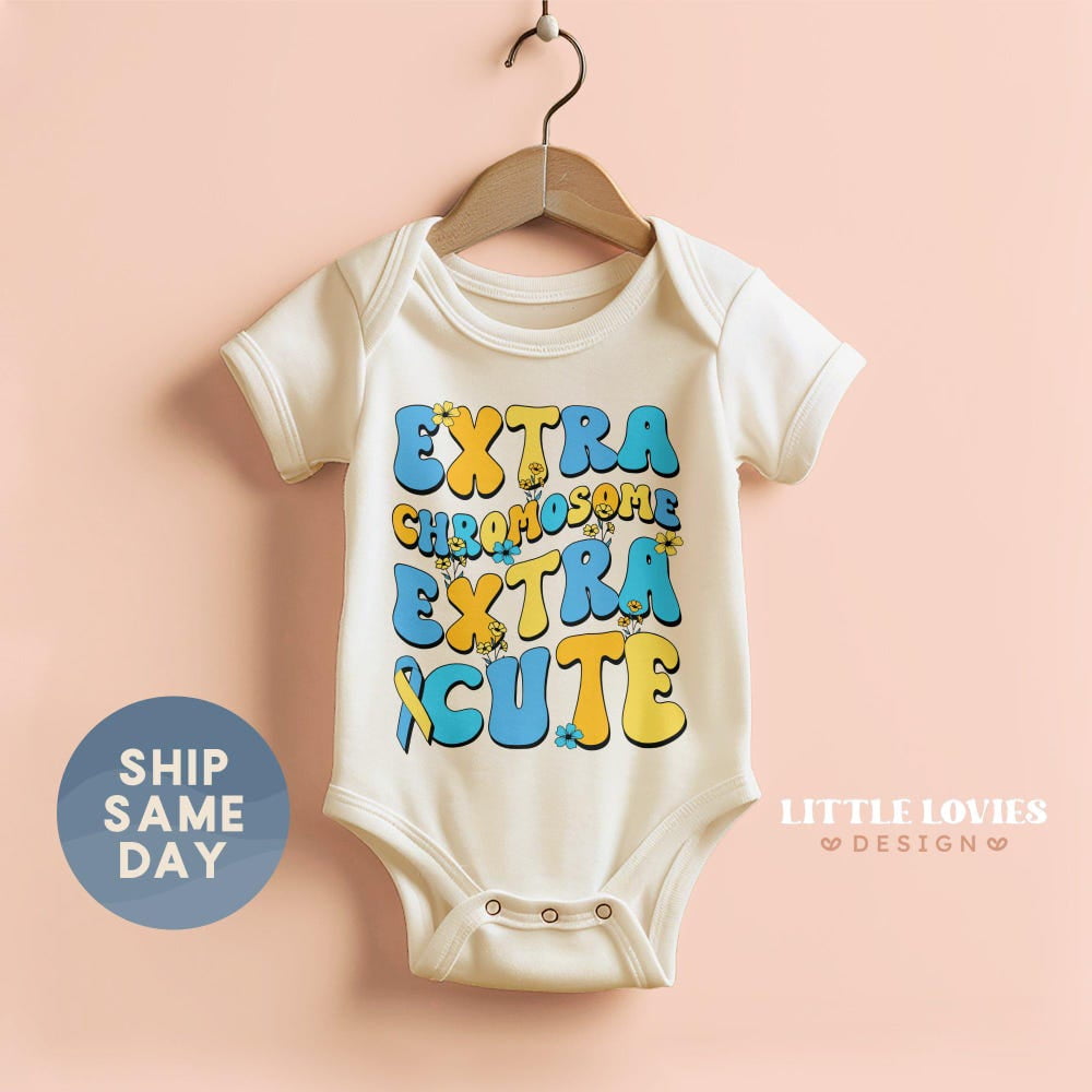 Extra Chromosome Extra Cute Onesie, Cute Autism Awareness Baby Bodysuit ...