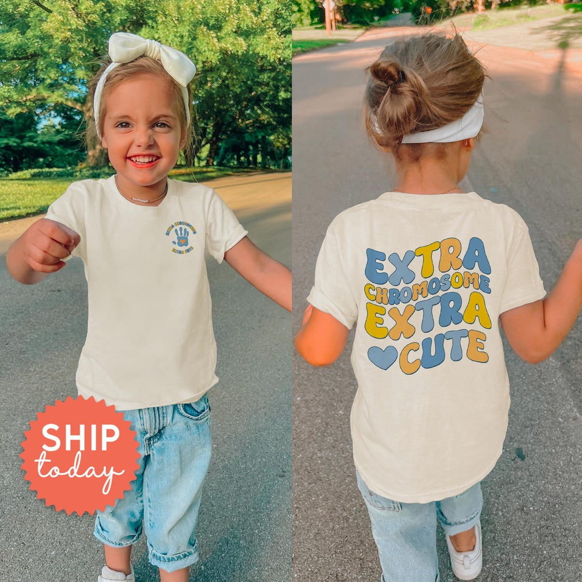 Extra Chromosome Extra Cute Toddler Shirt, Kids Autism Awareness Tee ...