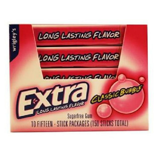 Extra Classic Bubble Sugarfree Gum (Pack of 10) - Walmart Business Supplies
