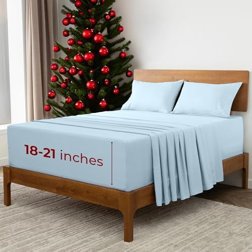 Extra Deep California King Sheets - 4 PC Iconic Collection Bedding ...