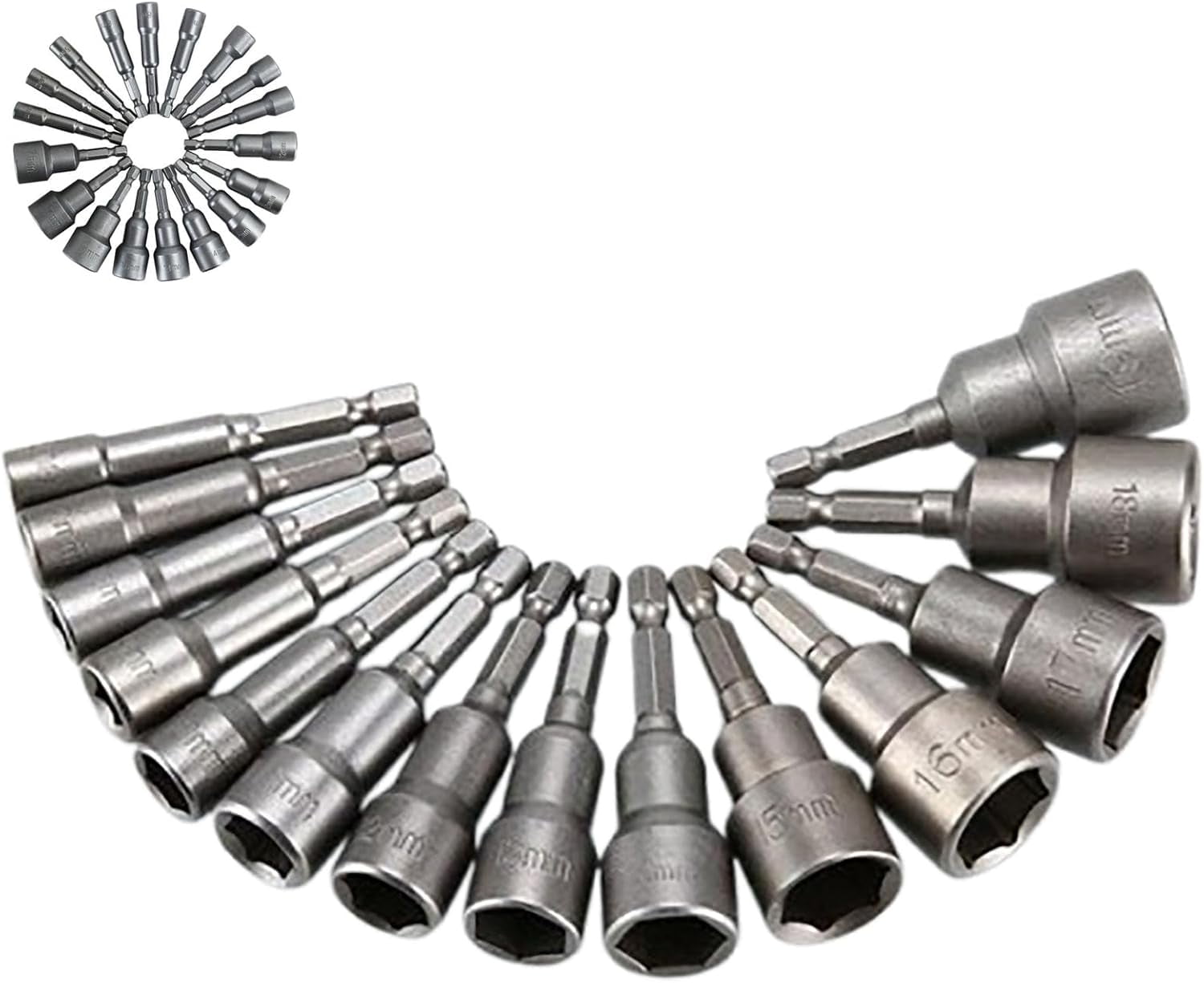Extra Deep Hex Bit Socket Bolt Nut Driver Bit Set, Collectale Allen Key ...