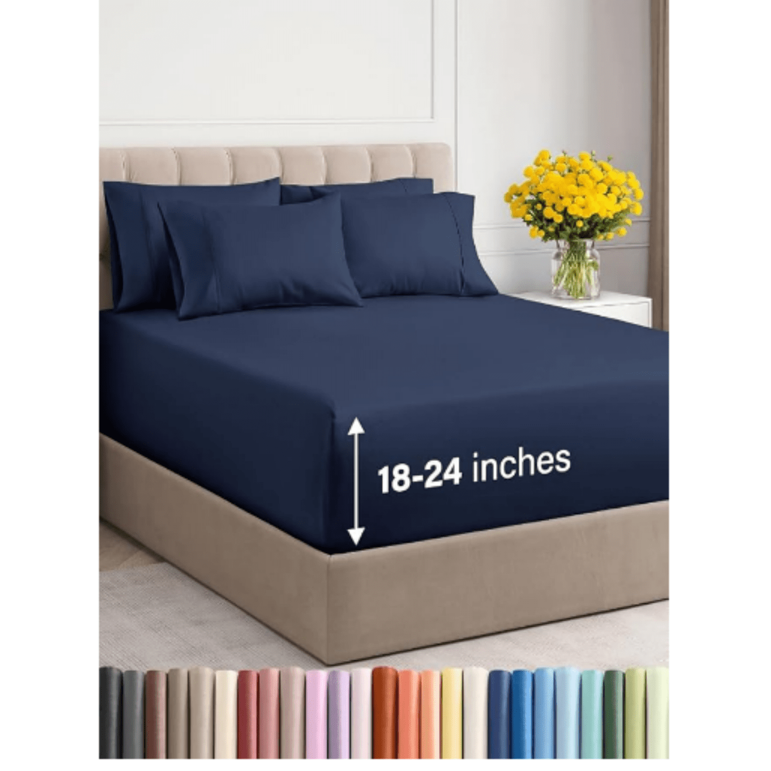 Extra Deep King Sheet Set - 6 Piece Breathable & Cooling Sheets - Hotel ...