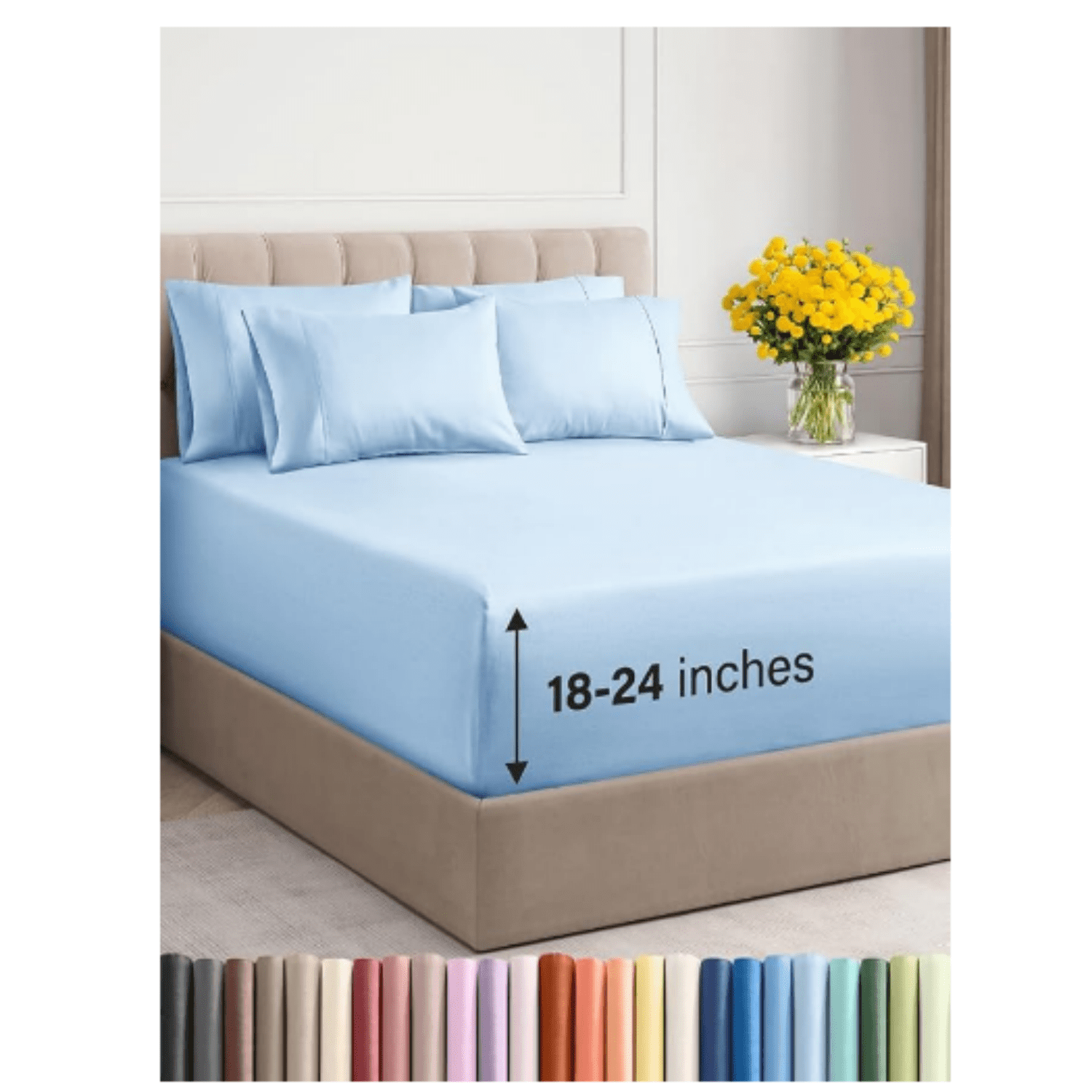 Extra Deep King Sheet Set - 6 Piece Breathable & Cooling Sheets - Hotel ...