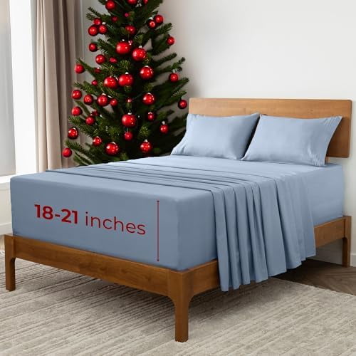 Extra Deep King Sheets - 4 PC Iconic Collection Bedding - Hotel Luxury ...