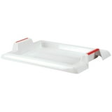 Large Food Serving Tray with Handles - White Plastic, Dishwasher Safe ...