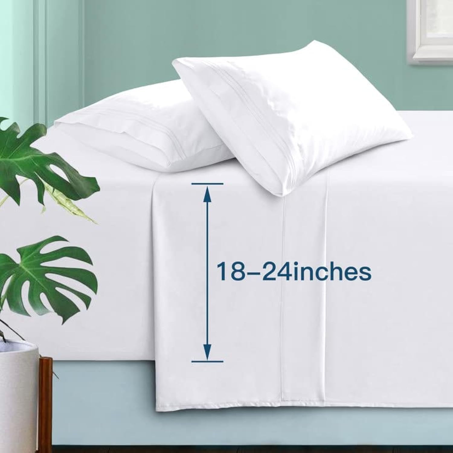 Extra Deep Pocket Full Size Sheets Set - Hotel Luxury 1800 Thread Count ...