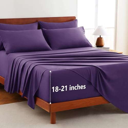 Extra Deep Pocket King Size Sheets Set - 6 Piece King Sheets - Luxury ...
