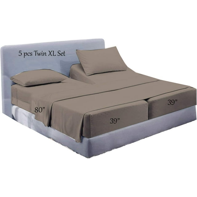 Extra Deep Pocket Sheets - 5 PC Sheet Set - Deep Pocket Split King ...