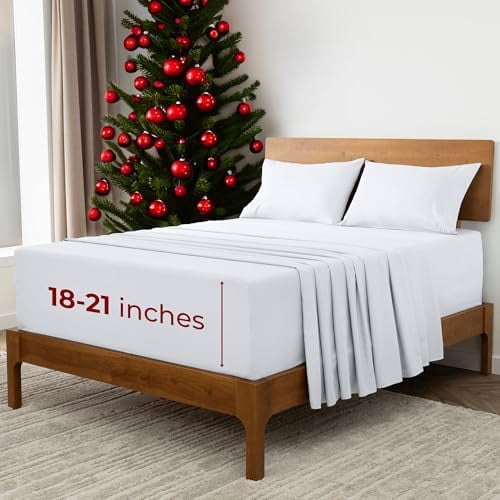 Extra Deep Queen Sheets - 4 PC Iconic Collection Bedding - Hotel Luxury ...