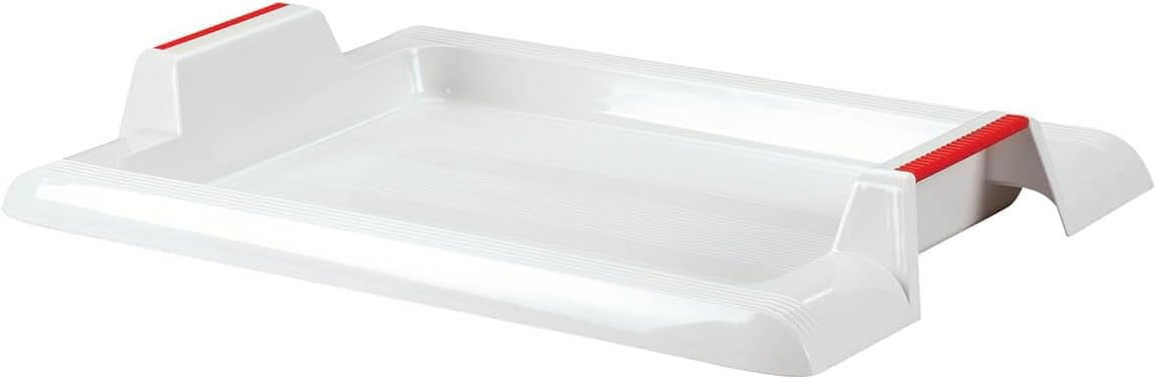 Extra Deep Serving Tray with Handles, White, Plastic – 18” x 12 ¼ ...