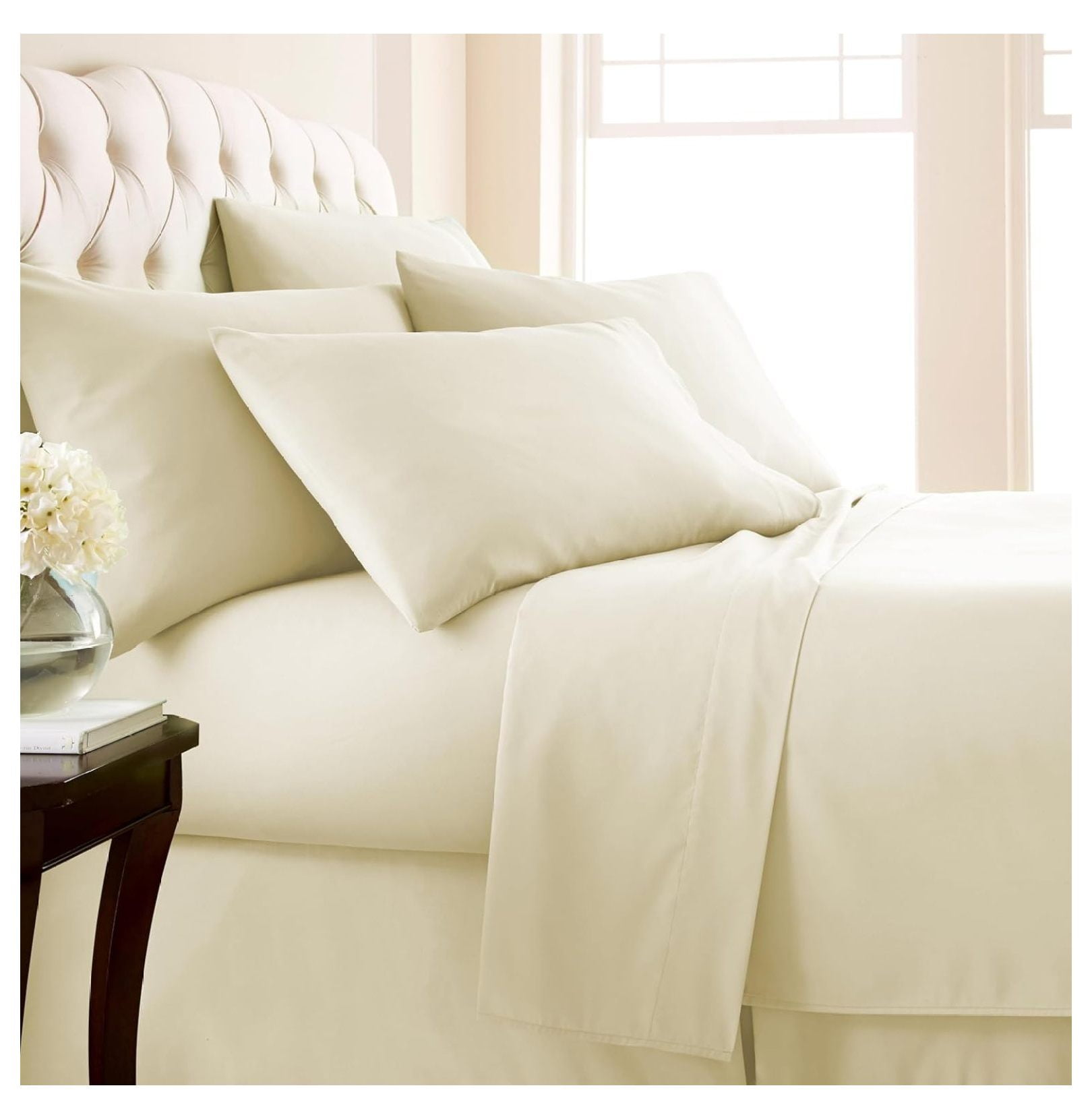 Extra Deep Sheets for XL, 4-Piece Ultra Soft Microfiber Bed Sheets with ...