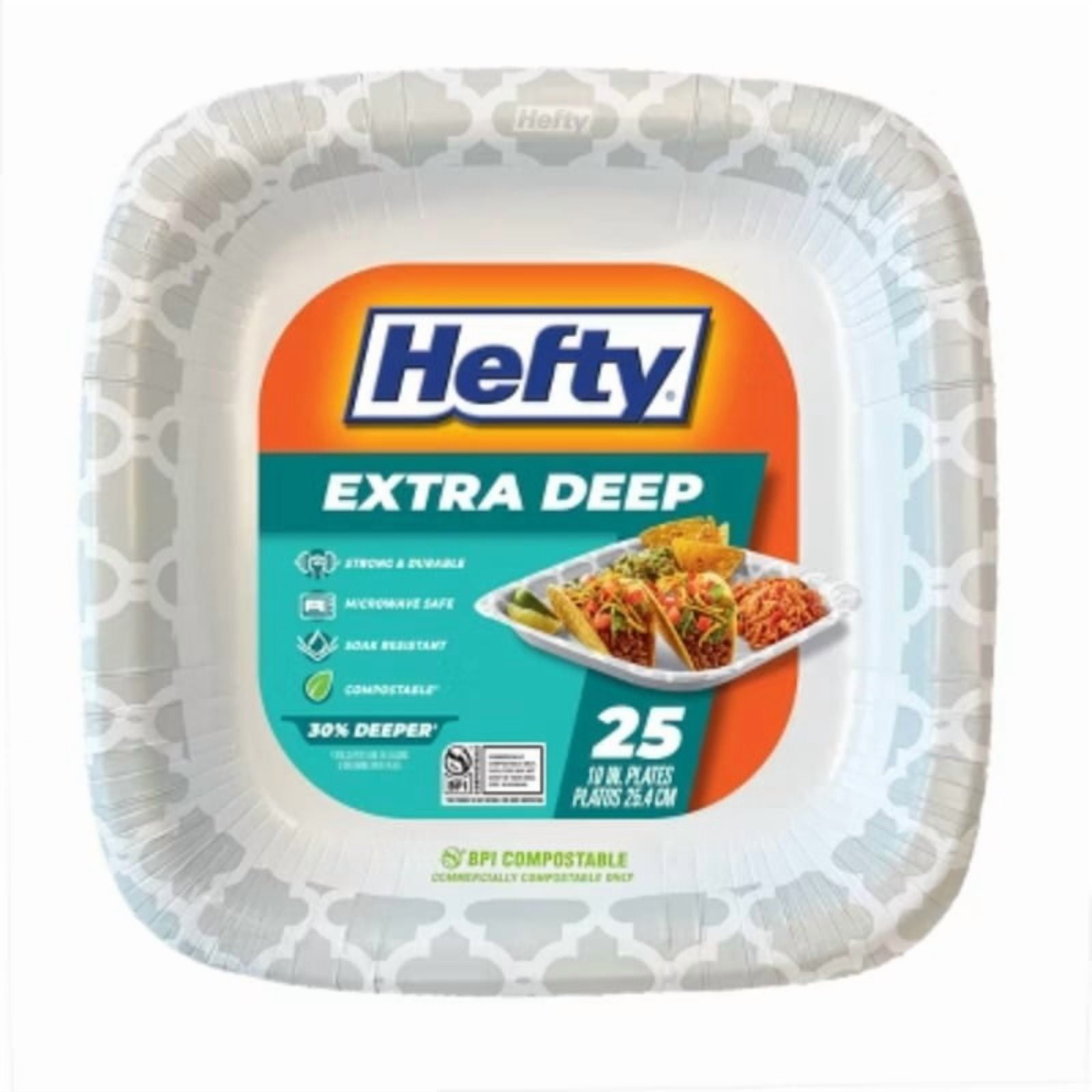 Extra Deep Square Disposable Plates 10" - 25ct - Walmart.com