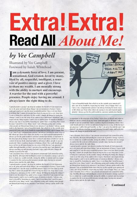 Extra! Extra! Read All About Me! (Hardcover) by Vee Campbell - Walmart.com