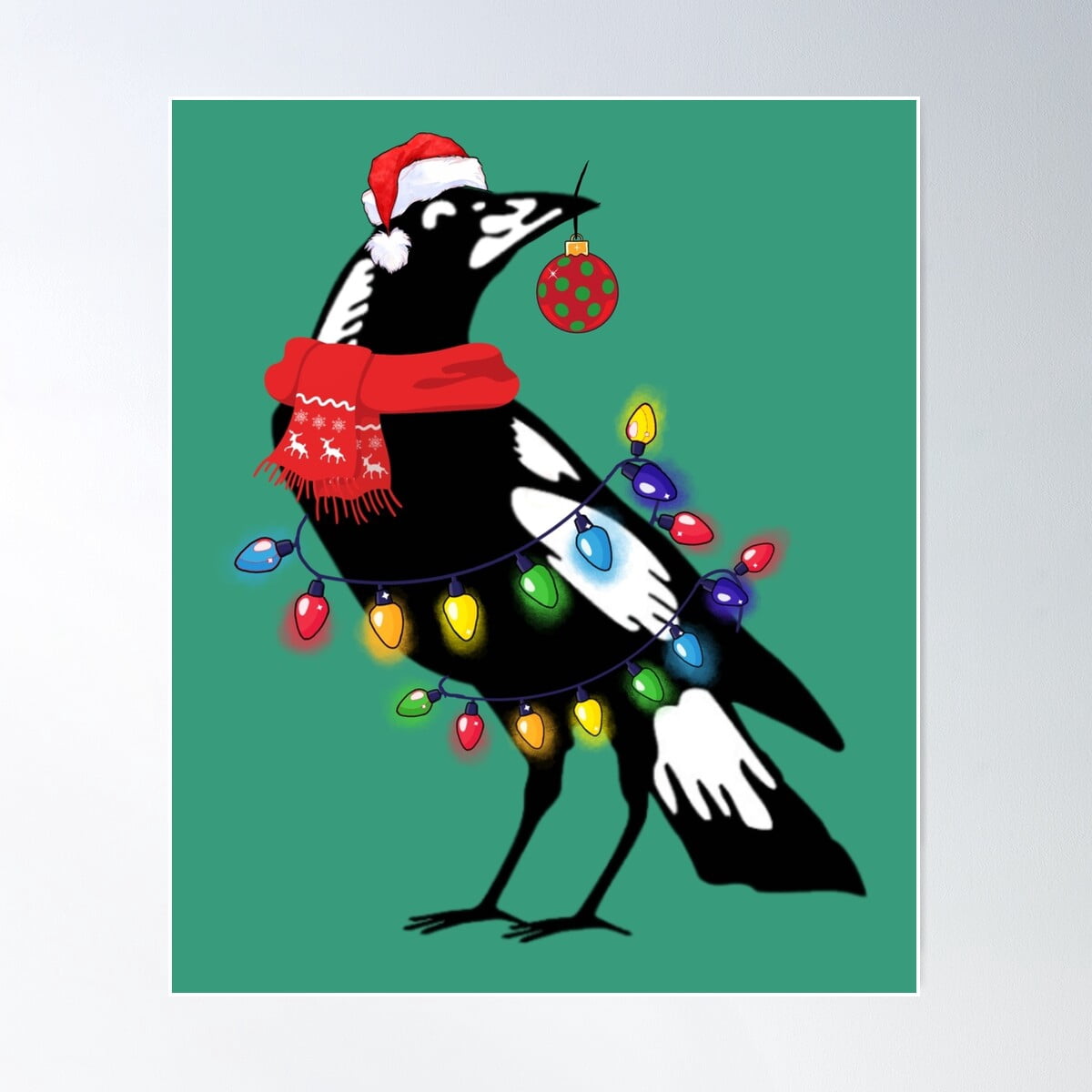 Extra Festive Magpie, Xmas Magpie - Australian Christmas Men Woman Kids ...