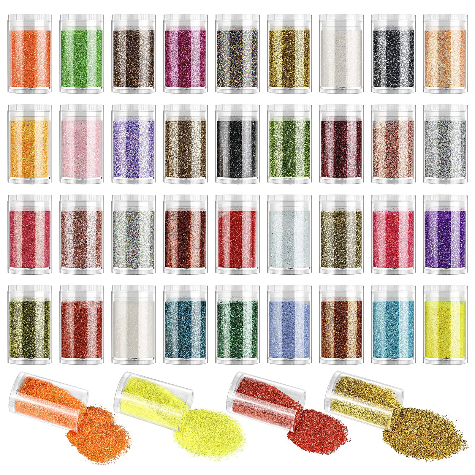 Extra Fine Glitter, Set of 36 Colors Holographic Cosmetic Glitter, Body ...