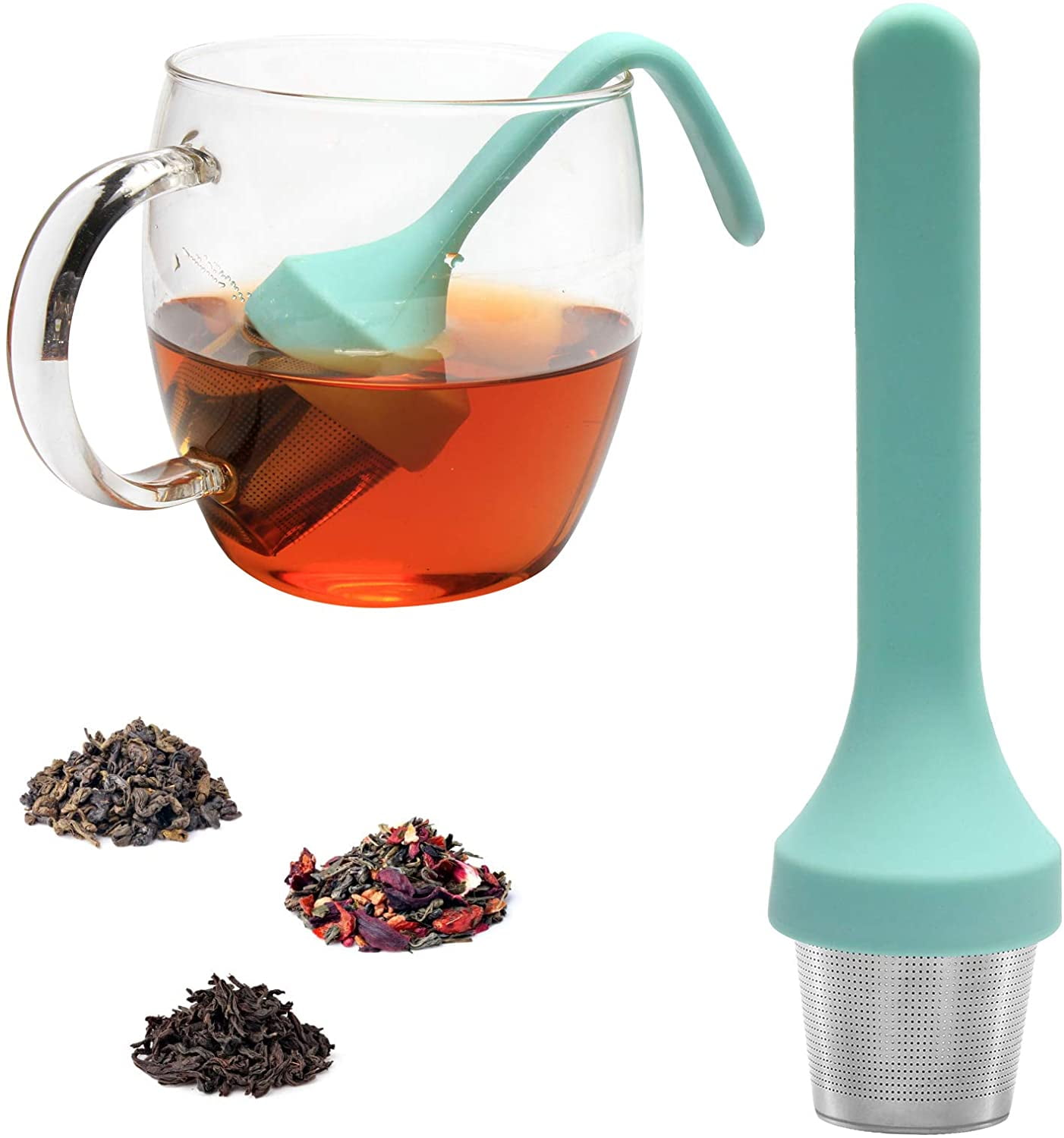 Extra Fine Mesh Tea Cup Filter Silicone Handle Stainless Steel Tea ...
