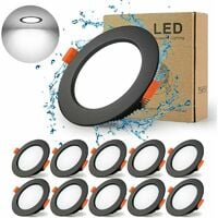 Extra Flat Black Recessed Led Spot, 10 Pack 7W 700Lm = 70W Incandescent ...