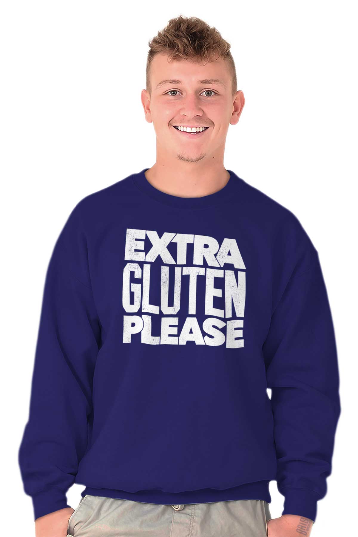 Extra Gluten Please Foodie Love Carbs Unisex Plus Size Sweatshirt ...