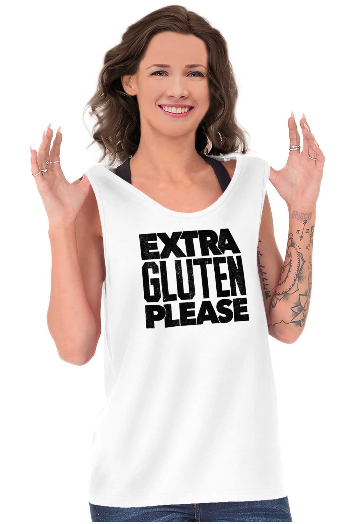 Extra Gluten Please Foodie Love Carbs Tank Top T Shirts Men Women ...