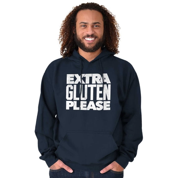 Extra Gluten Please Foodie Love Carbs Unisex Plus Fleece Graphic Hoodie ...