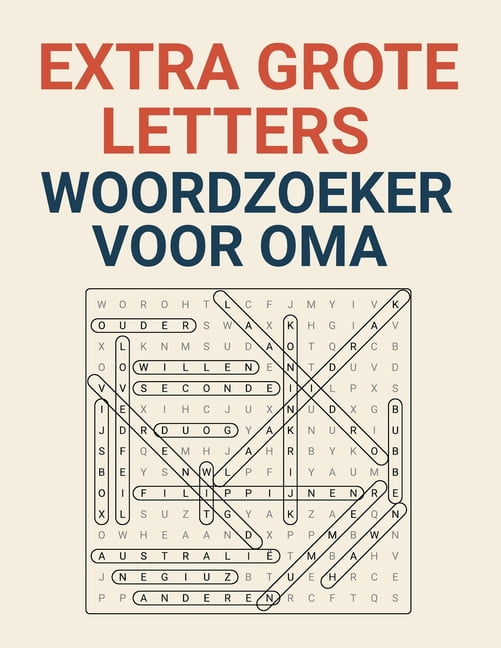 Extra Grote Letters Woordzoeker voor Oma: Makkelijk leesbare puzzels ...