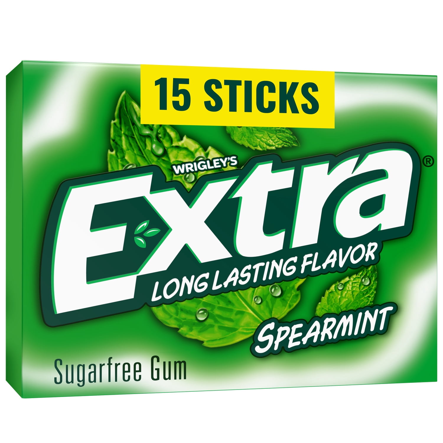 Extra, Chewing Gum, 15 Stick Pack, Spearmint Sugar-Free - Walmart.com