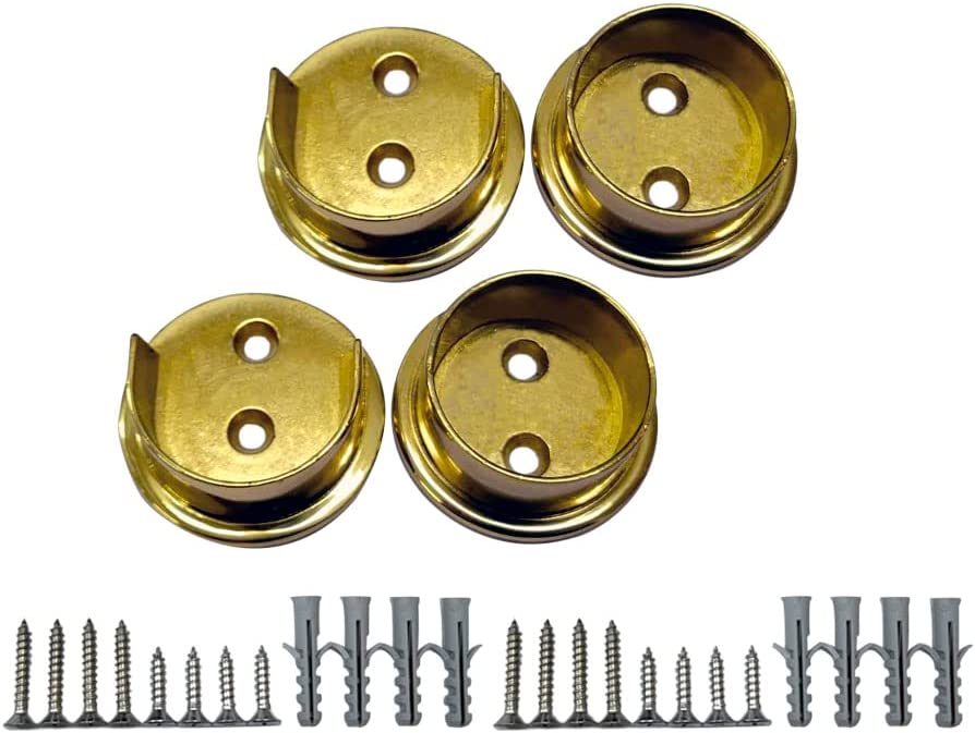 Extra Heavy Duty Premium Solid Brass Closet Pole Socket Set, 1-1/2 inch ...
