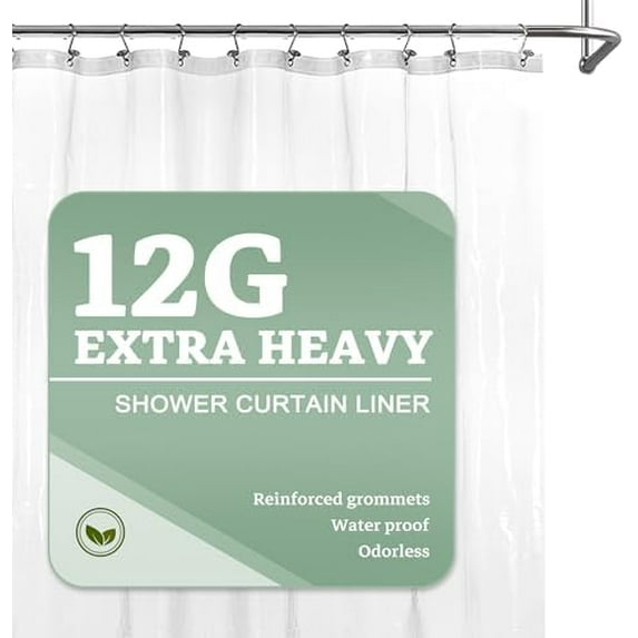Extra Heavy Duty Shower Curtain Liner Thick - Soft Plastic Shower Liner ...