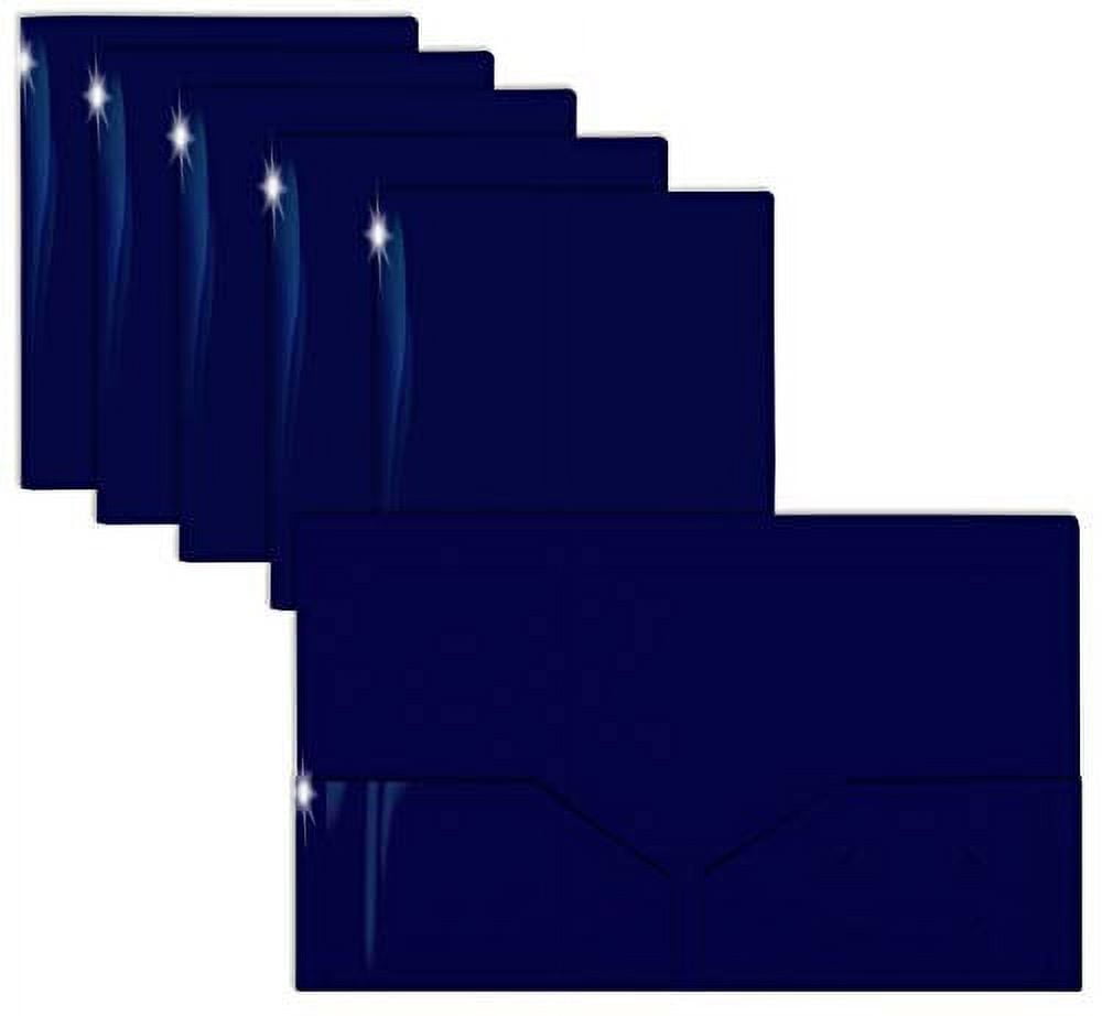 Extra Heavyweight Blue Plastic 2 Pocket Portfolio Folders, 12 Pack ...