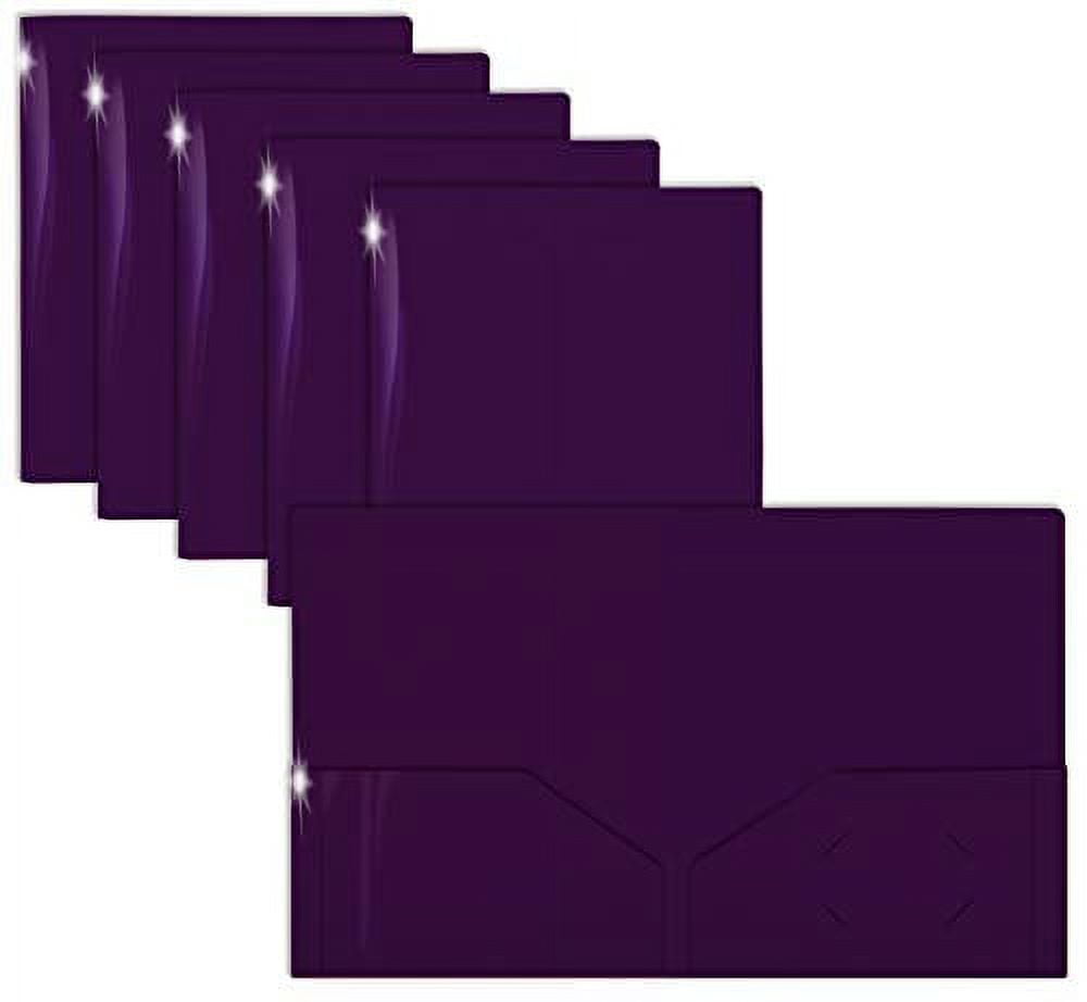 Extra Heavyweight Purple Plastic 2 Pocket Portfolio Folders, 12 Pack ...