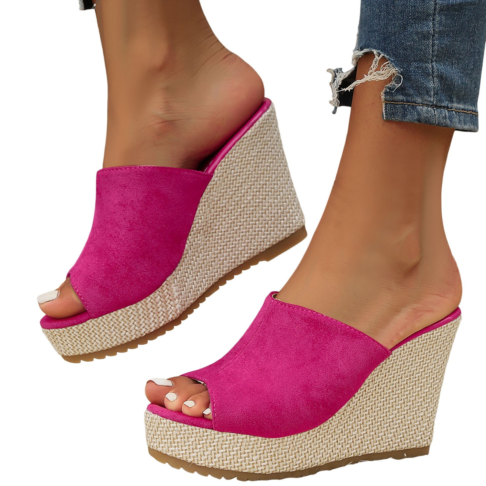 Extra High Heels Wedge Slipper Sandals for Women 2025 Peep Toe ...