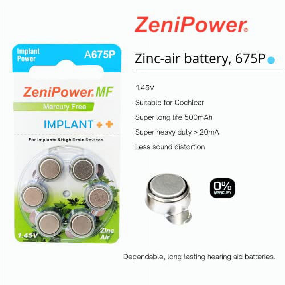 Extra High Power Cochlear Implant BTE Speech Processor Batteries Zinc ...