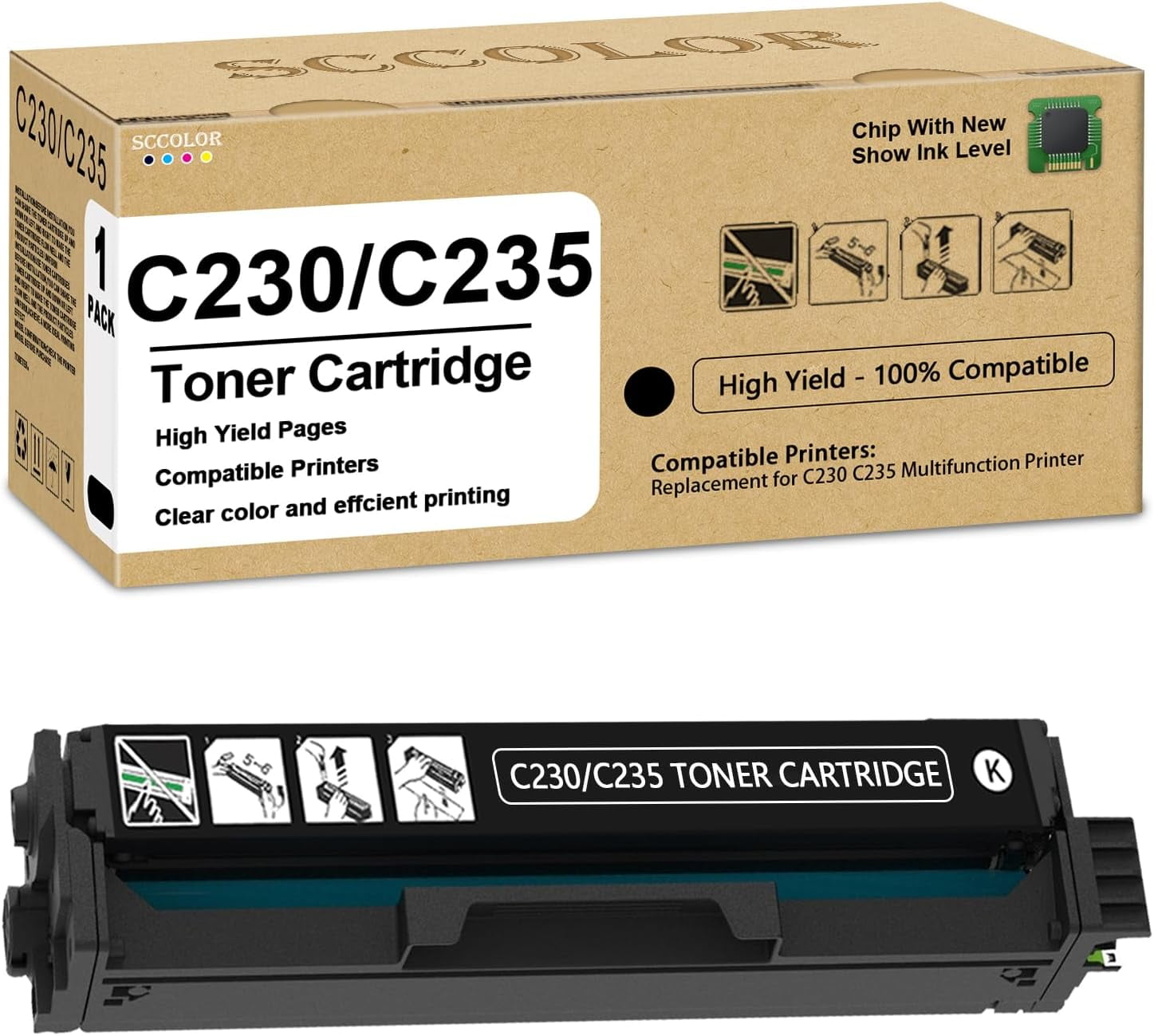 Extra High Yield C230 C235 Toner Cartridge with New Chip 006R04391 ...