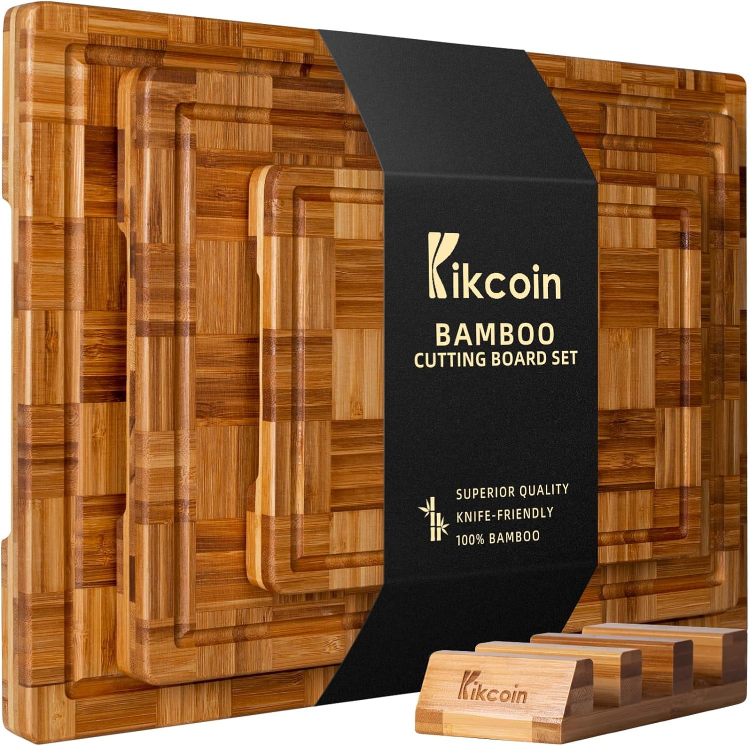 Extra Lar Bamboo Cutting Boards, (Set of 3) Chopping Boards with Juice ...
