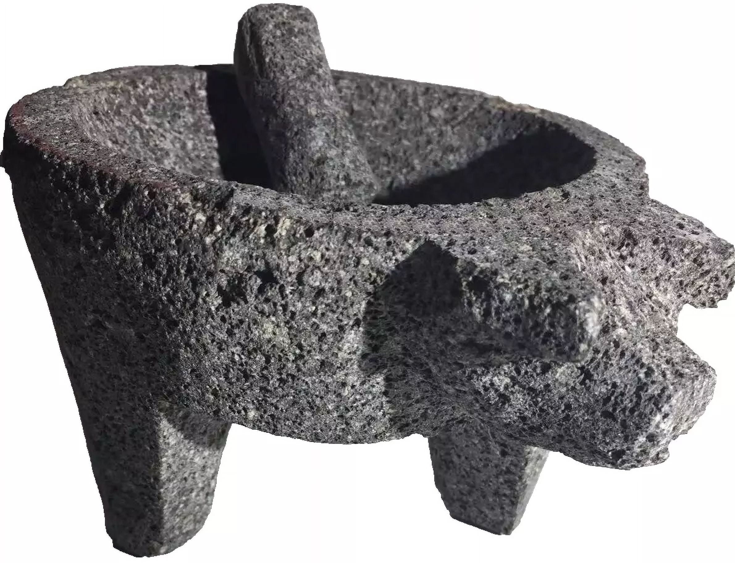 Extra Large 10" Manual Guacamole Maker Volcanic Stone Molcajete Mortar ...