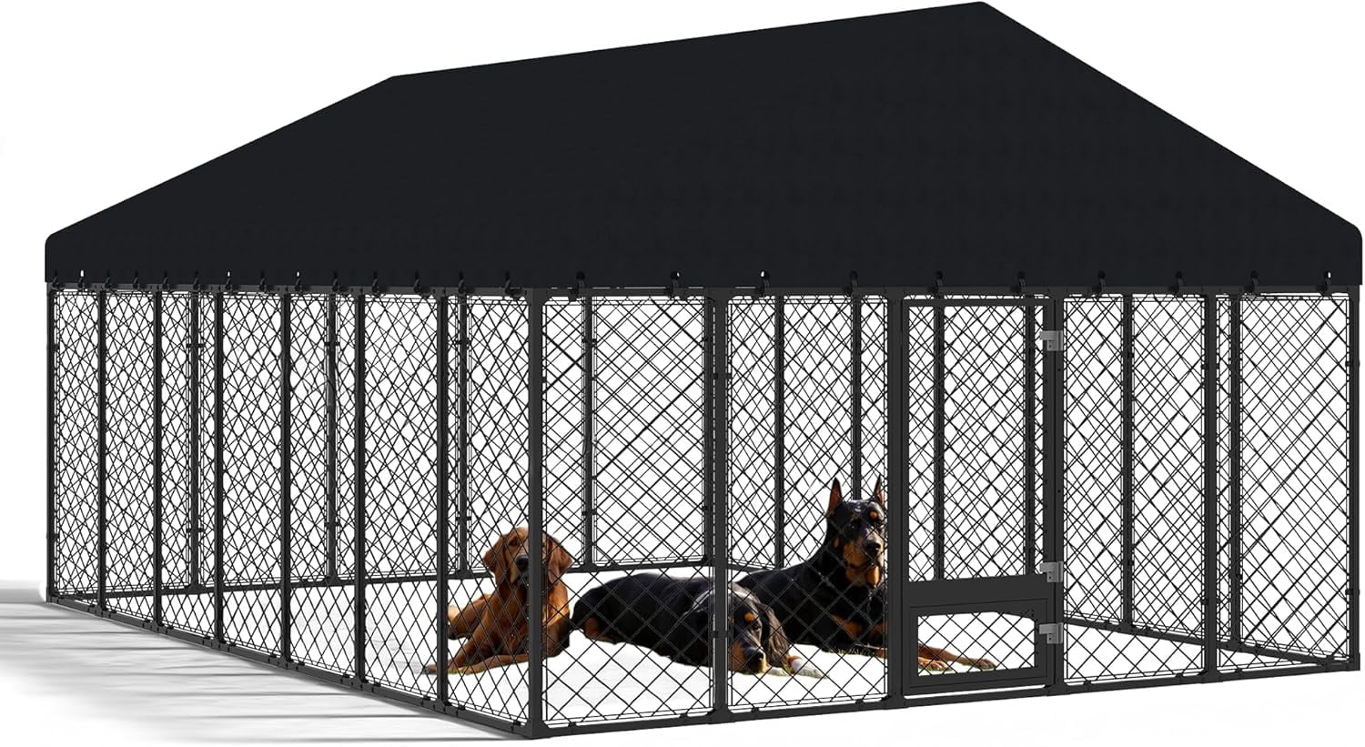Maison Backyards Extra Large 10x14FT Outdoor Dog Kennel with Roof and ...