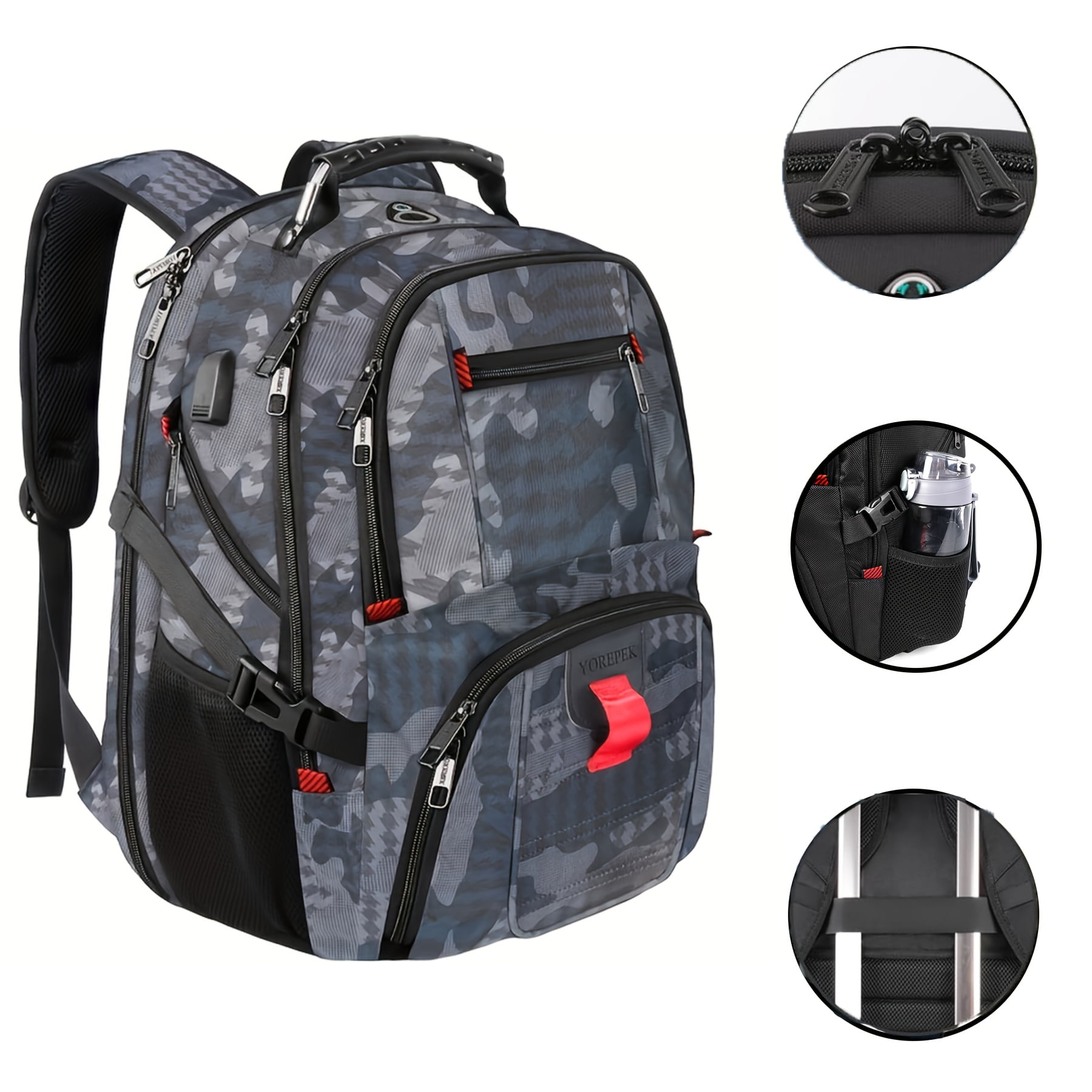 Extra Large 13.21gal Travel Laptop Backpack | Airline Approved w/ USB ...
