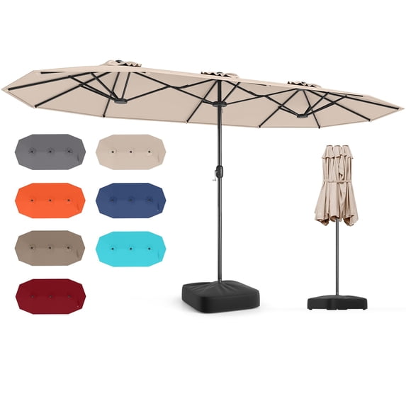 Extra Large 13FT Patio Umbrella with Fillable Base, Double Sided Shade ...