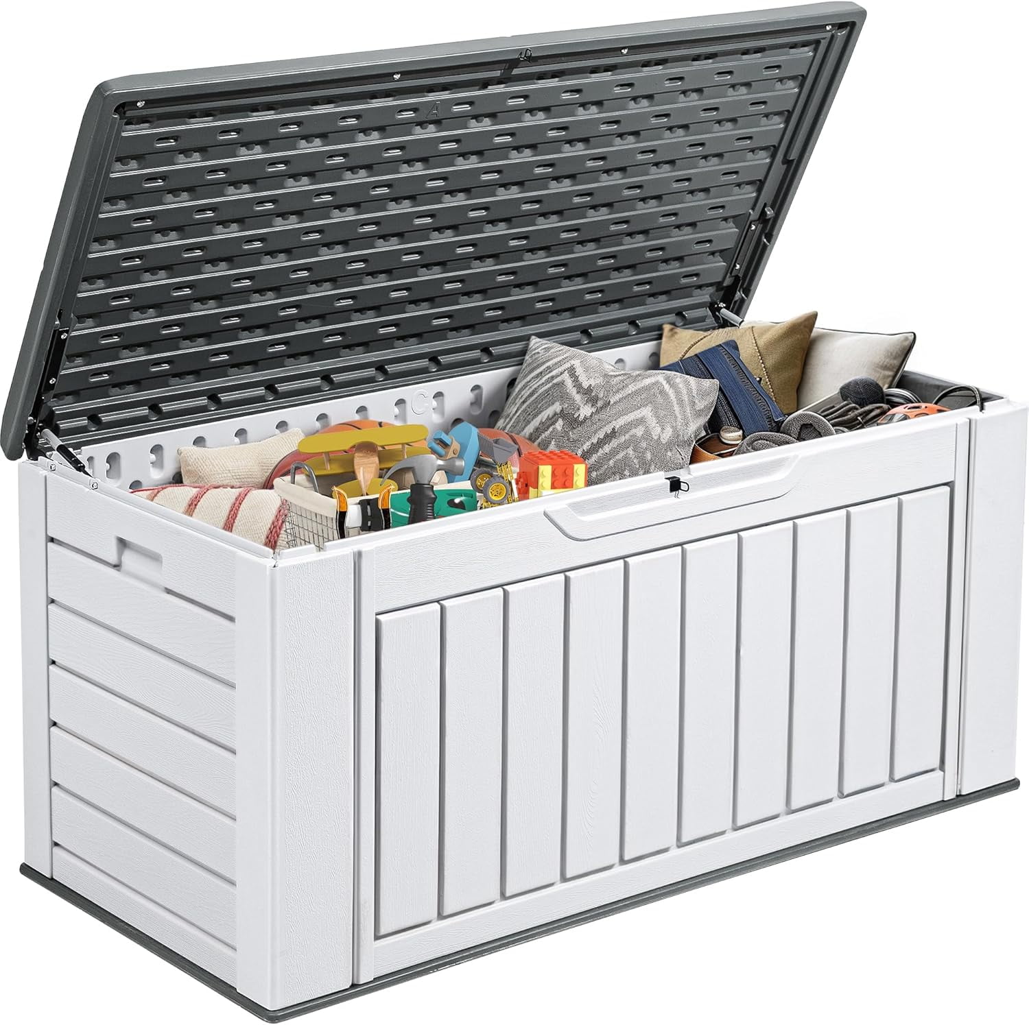 Extra Large 160 Gallon Spacious Deck Container, Waterproof Outdoor ...