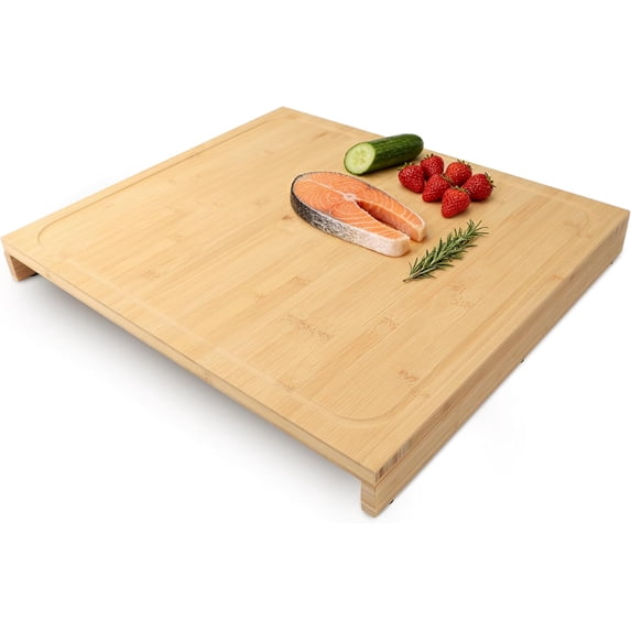 Extra Large 19.7 Inch by 22 Inch Reversible Bamboo Cutting Board with ...