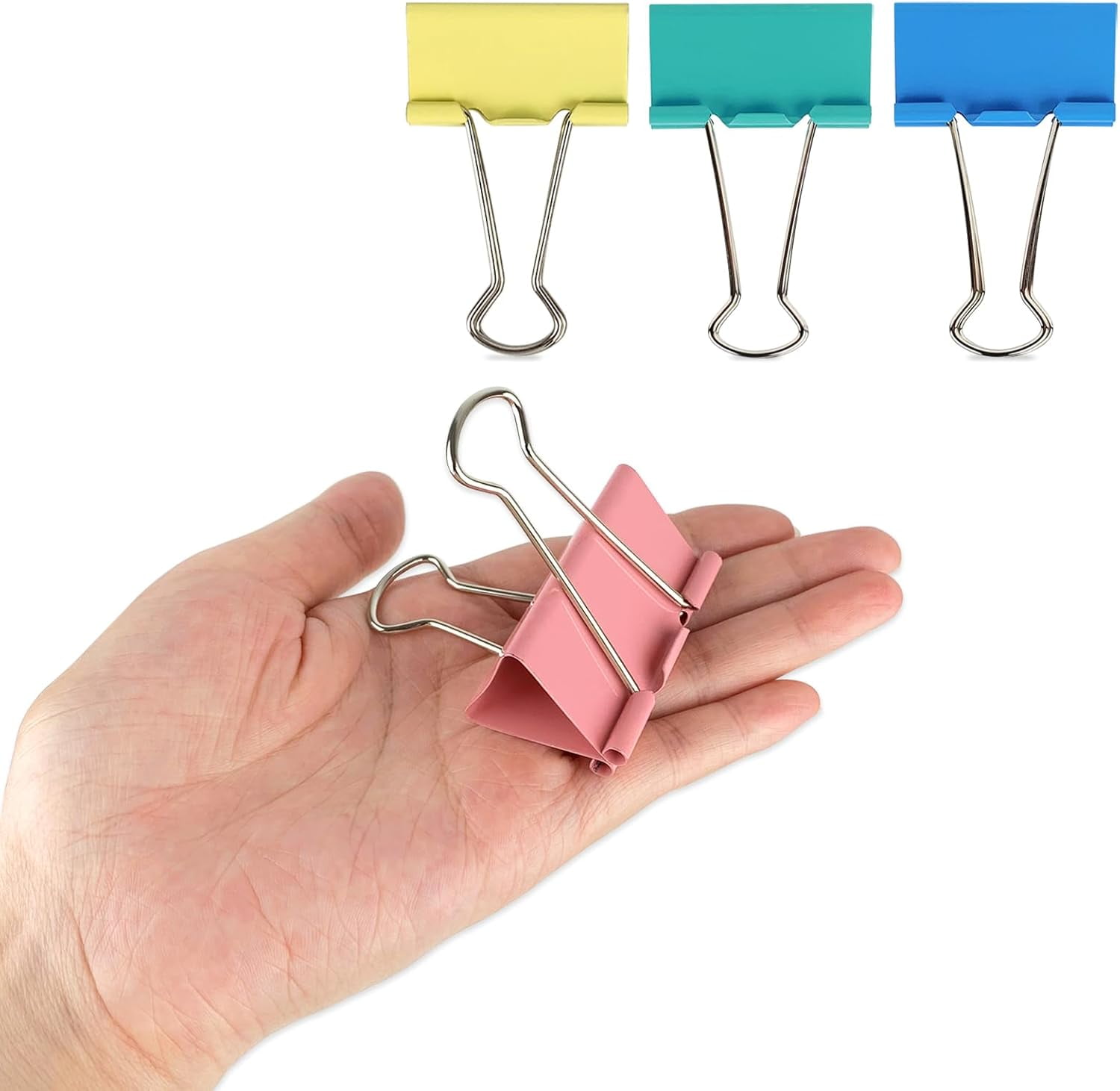 Extra Large 2-Inch Colored Binder Clips, 24-Pack (Pink, Blue, Green ...