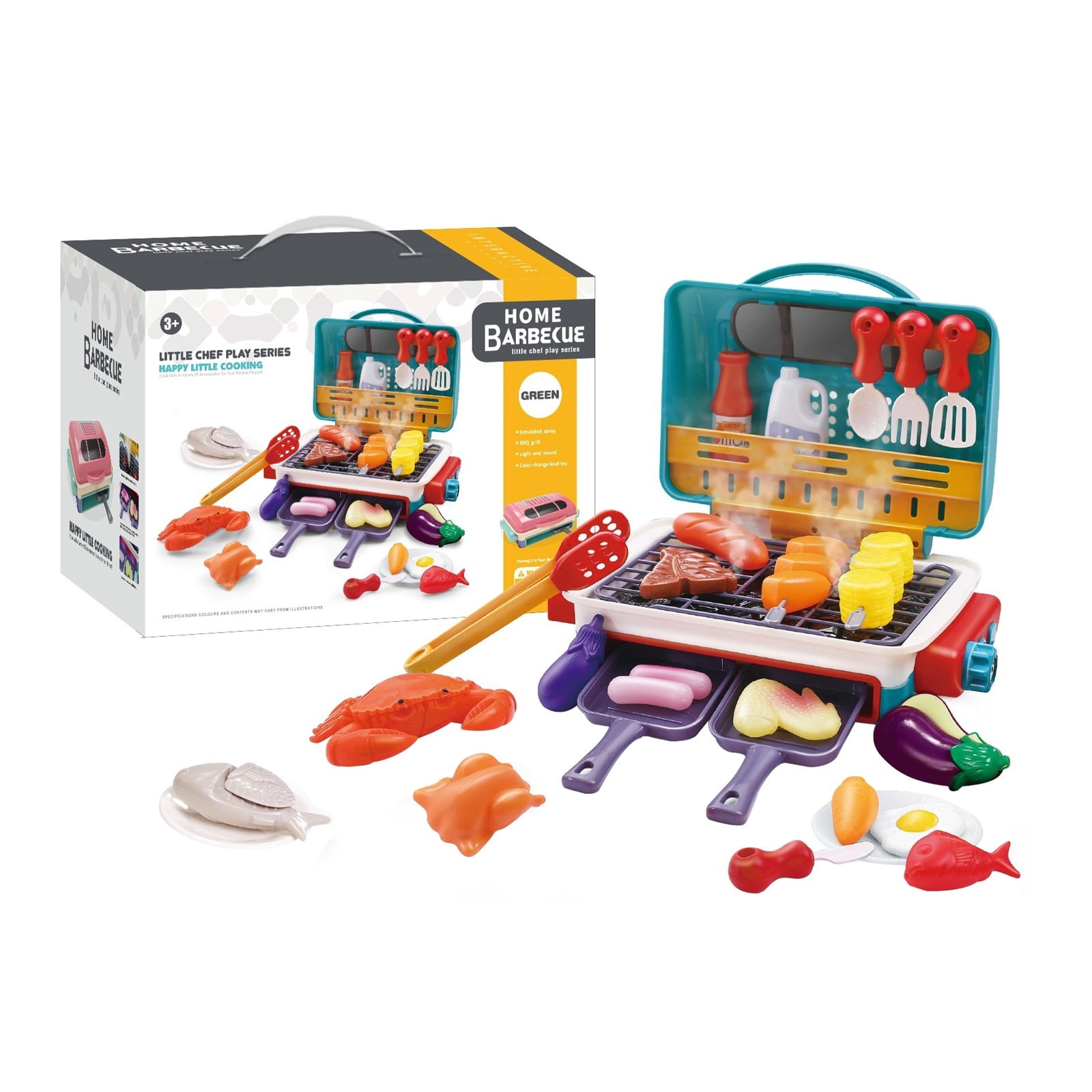 Extra Large 2-Tier Kids BBQ Grill Playset with Light & Sound, Pretend ...