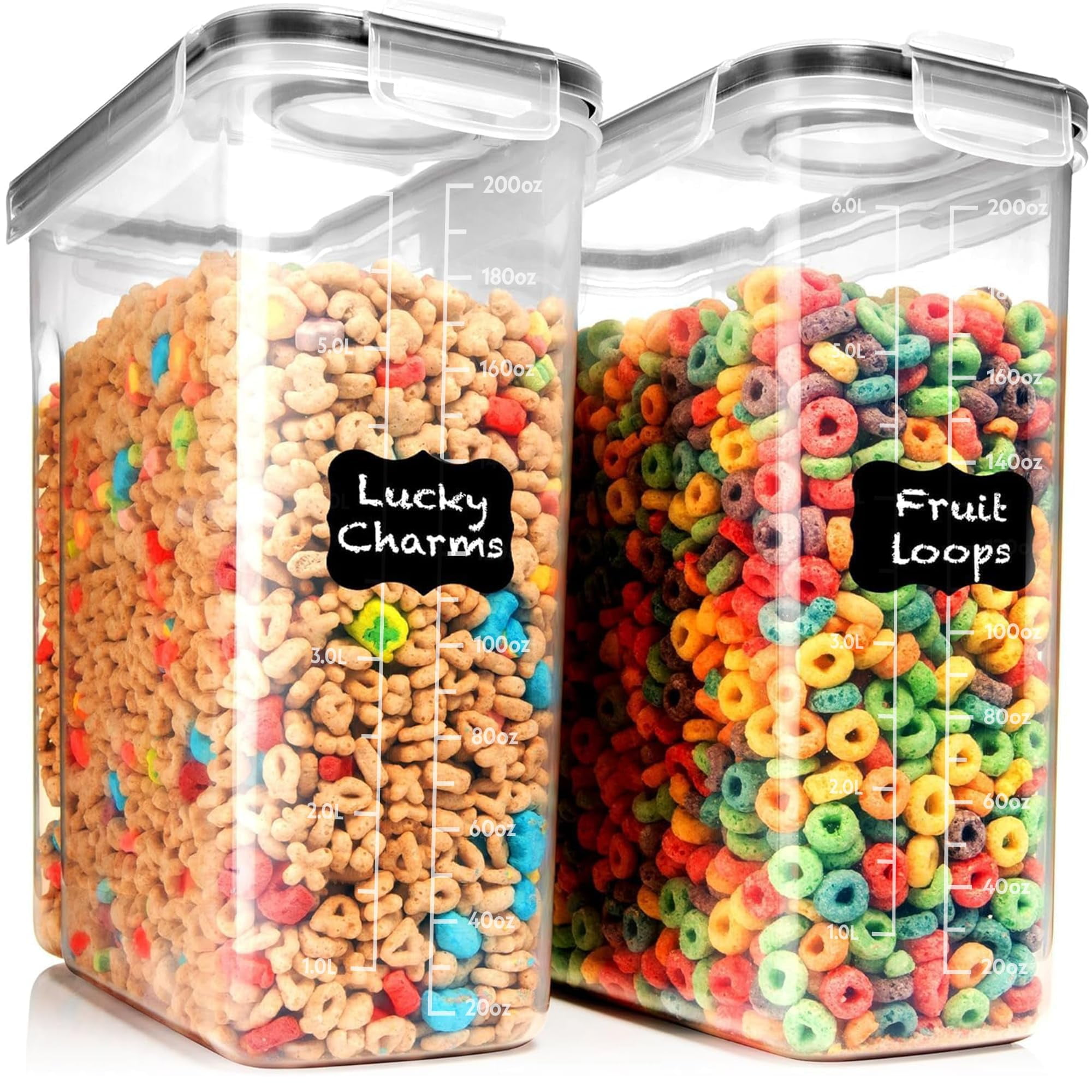 Extra Large 213OZ Cereal Storage Containers 2PC, Airtight BPA-Free ...