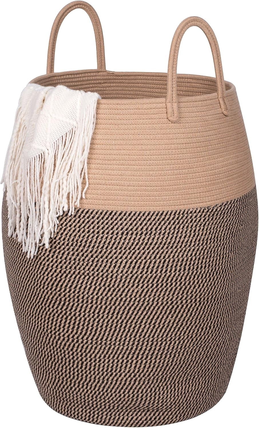 Extra Large 25.6 Inches High Decorative Woven Cotton Rope Basket, Tall ...