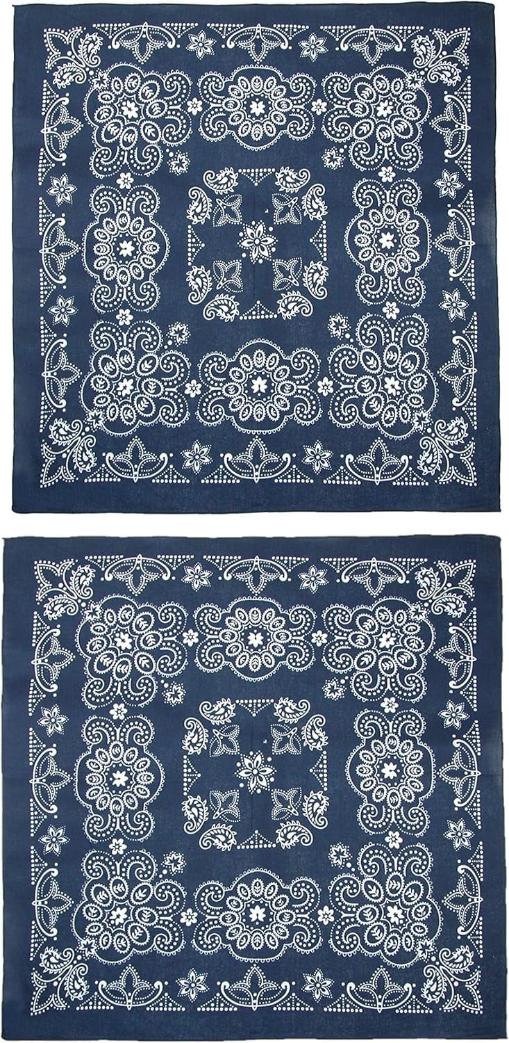 Extra Large 27 Inch Cotton Texas Paisley Bandana, (Pack of 2) - Walmart.com