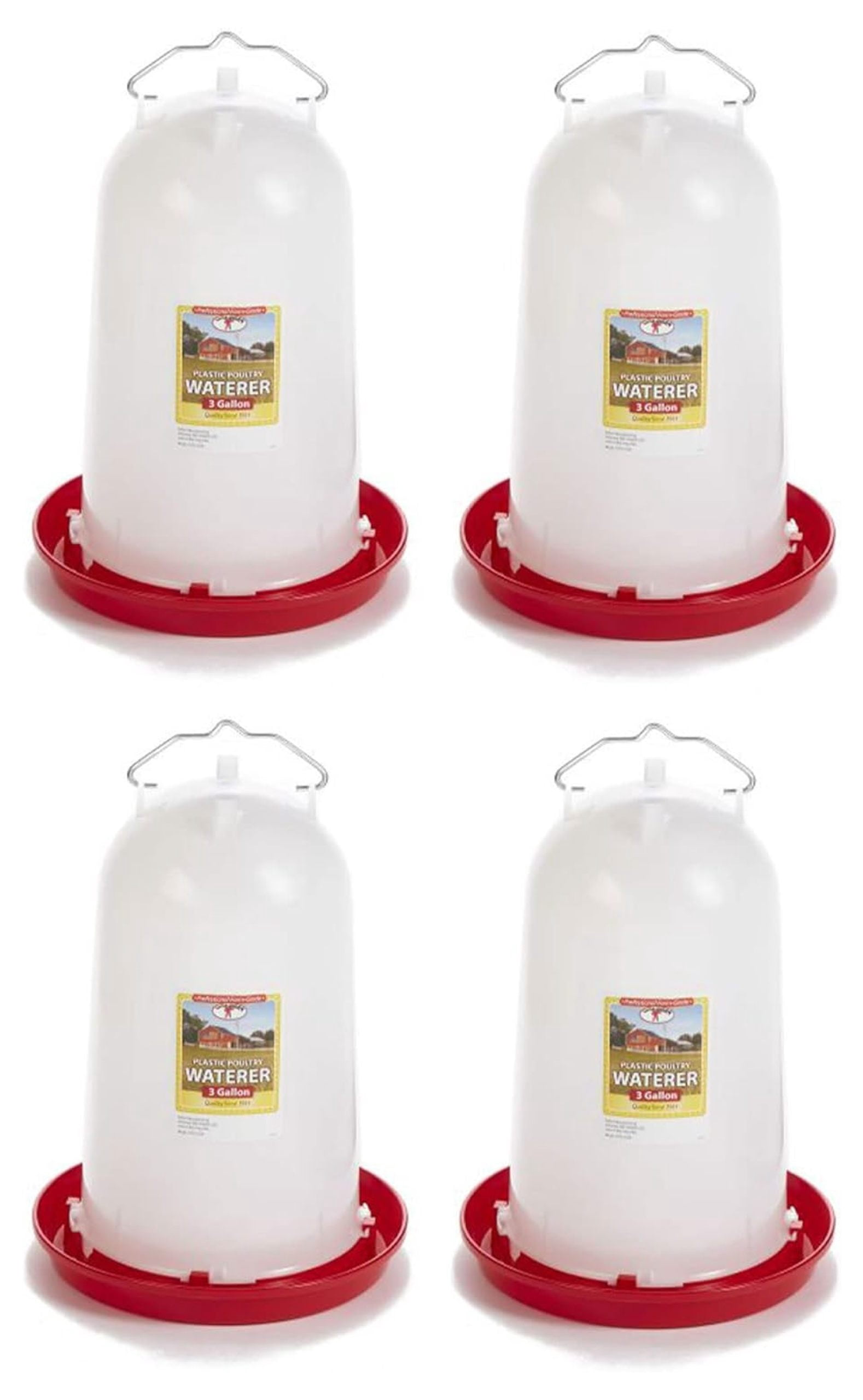 Extra Large 3-Gallon Capacity Heavy-Duty Plastic Gravity Fed Poultry ...