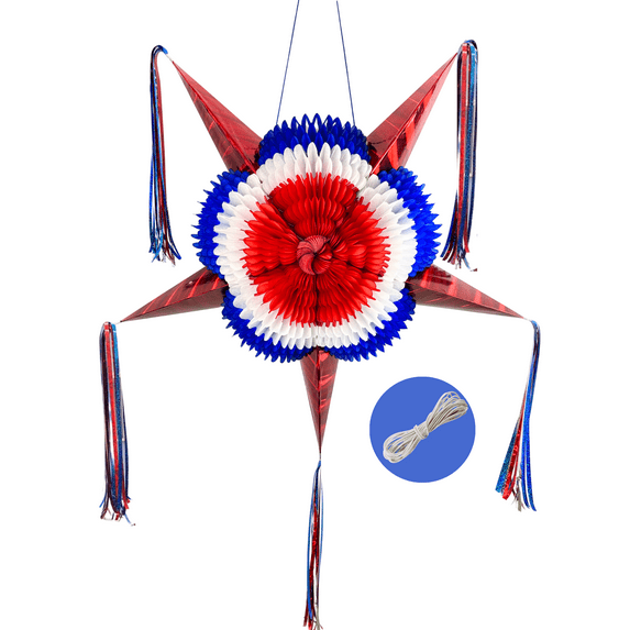 Patriotic USA Red, White, and Blue Star Pinata, Extra Large (32 ...