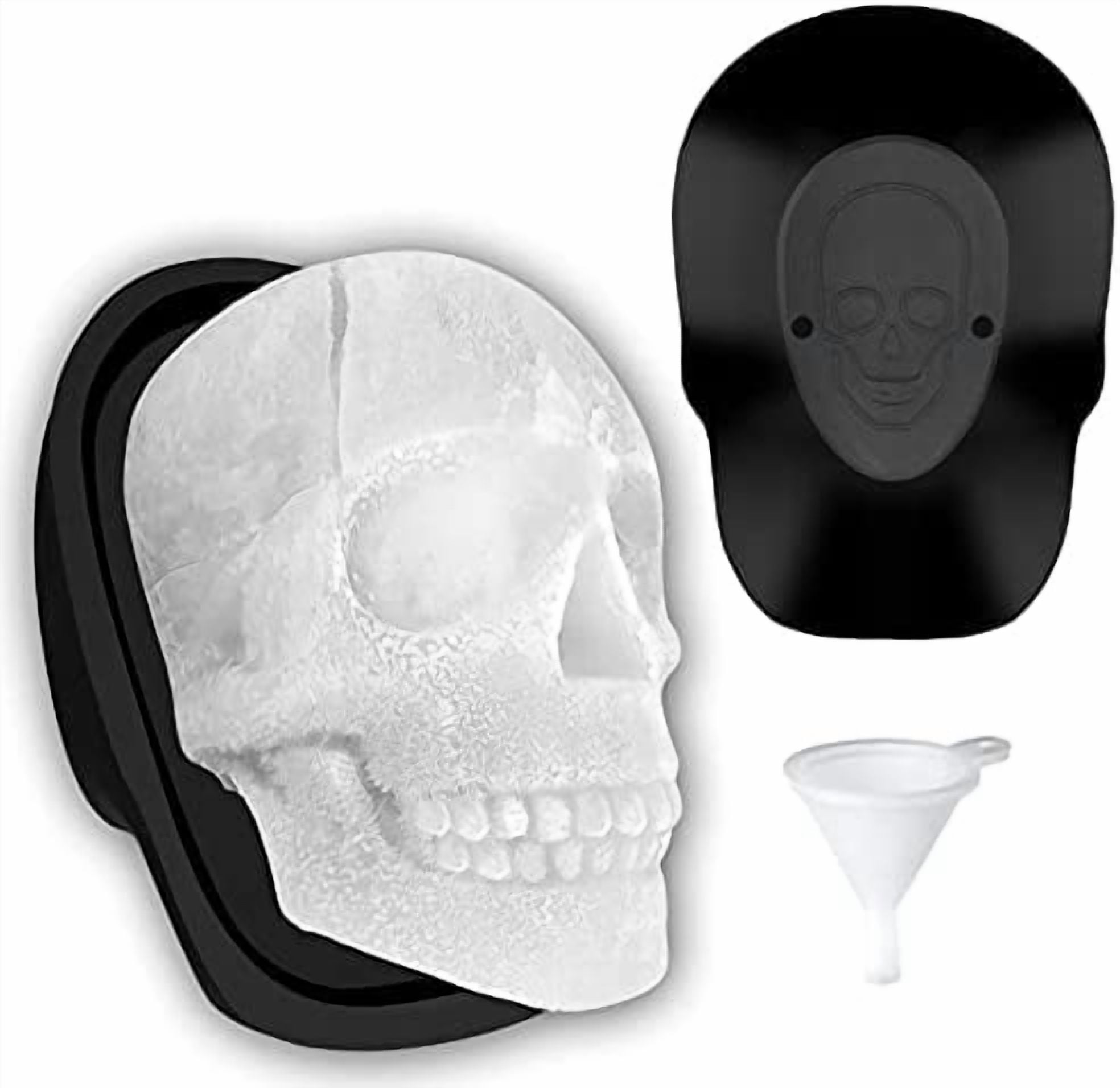 Extra Large 3D Skull Ice Cube Mold Silicone Ice Molds for Whiskey Ice ...
