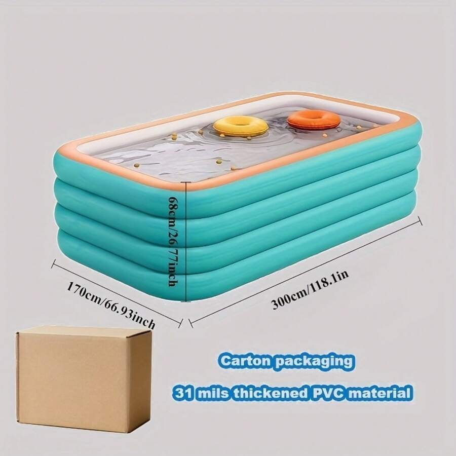 Extra Large 4-Ring Inflatable Pool - A Must-Have For Family Parties ...